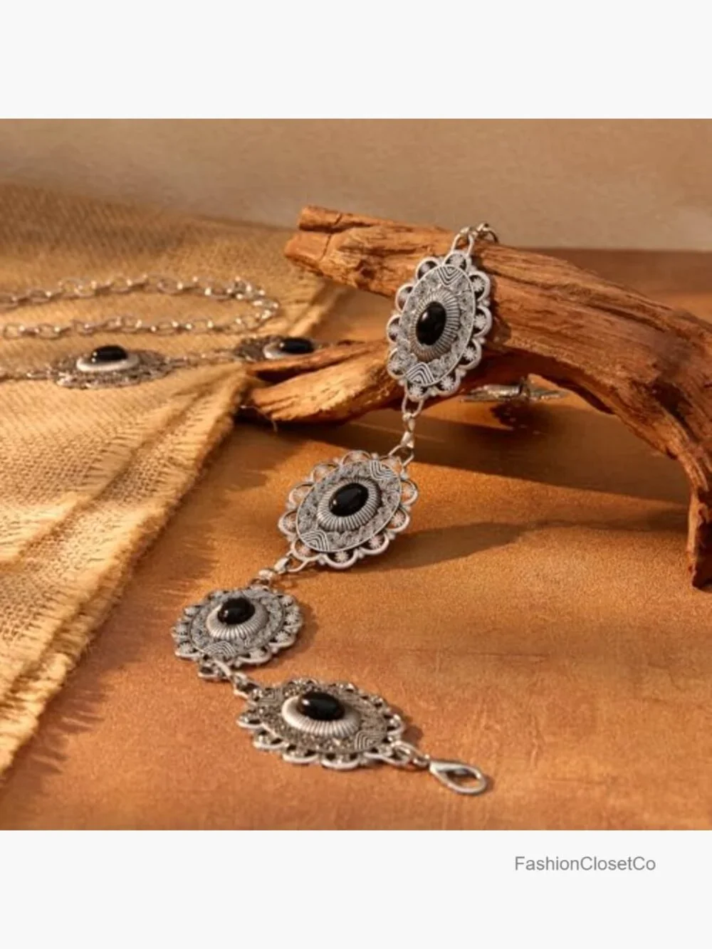 Accessories | Western Boho Chained Belt With Metal Concho Links ...